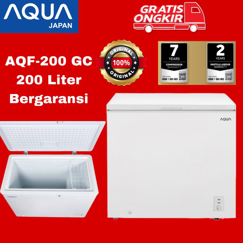Jual Chest Freezer AQUA 200 Liter / Freezer Box AQF-200 GC (Free Ongkir ...