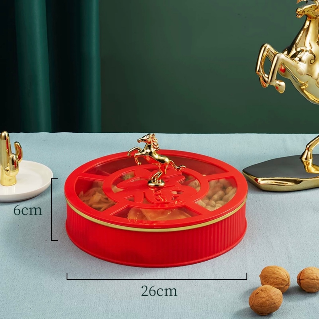 Jual Snack Box Fu Merah 1 / 2 / 3 Tingkat Jar Storage Snack Permen ...