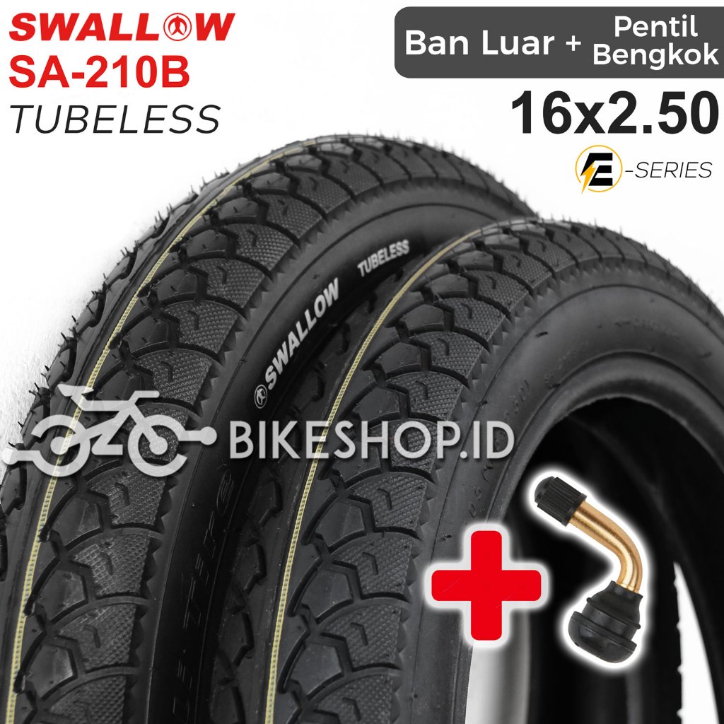Jual Ban Luar Sepeda Listrik 16x2.50 Tubeless Swallow SA-210B Hitam | High Quality | Shopee ...