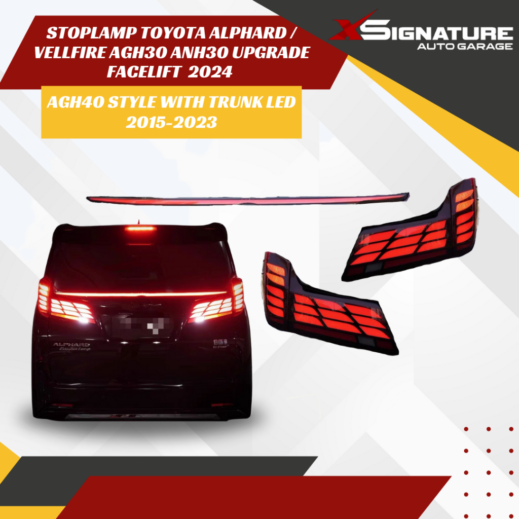 Jual STOPLAMP TOYOTA ALPHARD VELLFIRE AGH30 ANH30 UPGRADE FACELIFT 2024 ...
