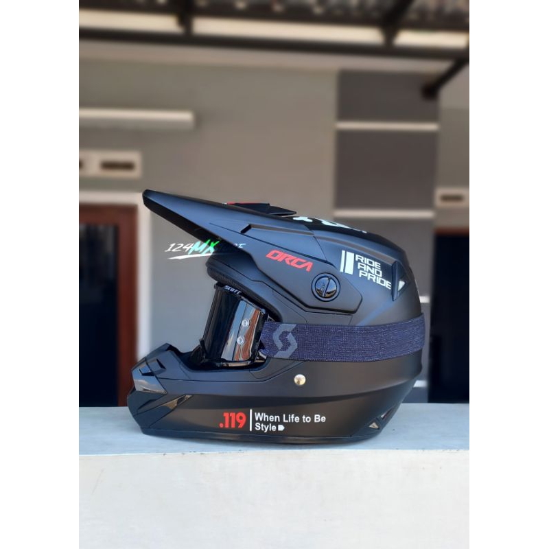 Jual HELMET CUSTOM ORCA ONEONENINE DAN GOGGLE SCOTT PROSPECT | Shopee ...