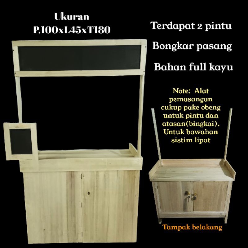 Jual Meja booth portable lipat kayu 2 pintu | Shopee Indonesia