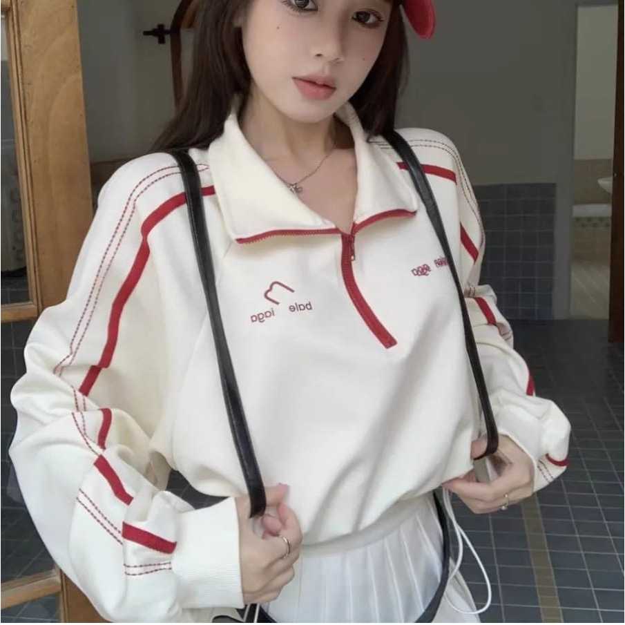 Jual Cemprus.id Sweater Bale Halfzip Zipper Crop - Jaket Sweater Wanita ...