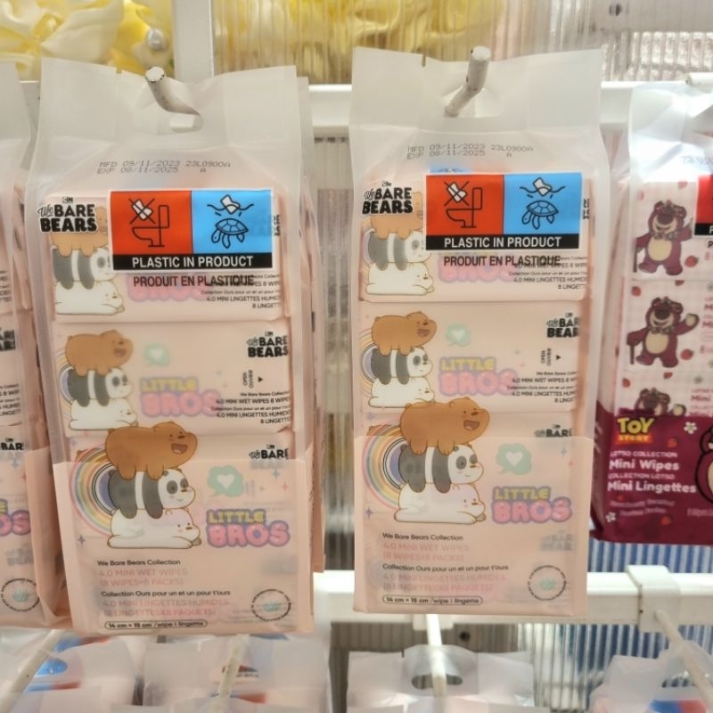 Jual MINISO WE BARE BEARS COLLECTION 4.0 MINI WET WIPES / TISU BASAH ...