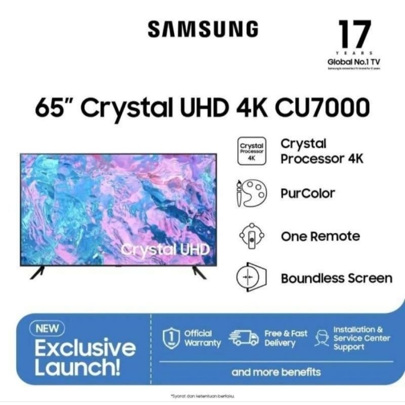 Jual Samsung Led TV UA65C7000 | 65CU7000 Big Size 65 inch Crystal Ultra HD 4K Smart TV Garansi ...