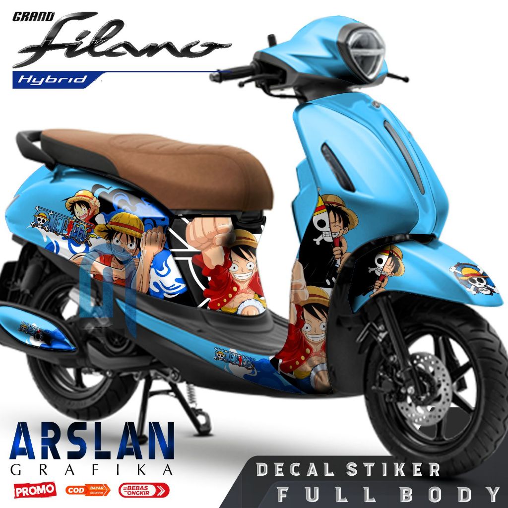 Jual STICKER DECAL YAMAHA FILANO FULL BODY KONSEP KARTUN ONE PIECE ...