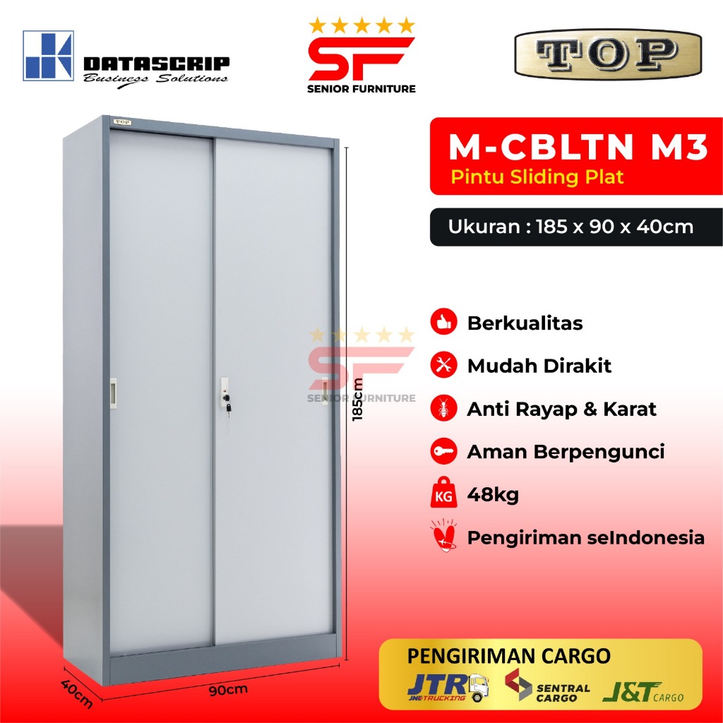 Jual 𝐂𝐀𝐑𝐆𝐎 Lemari kabinet arsip besi Pintu Sliding Plat TOP CBLTN-M3 ...