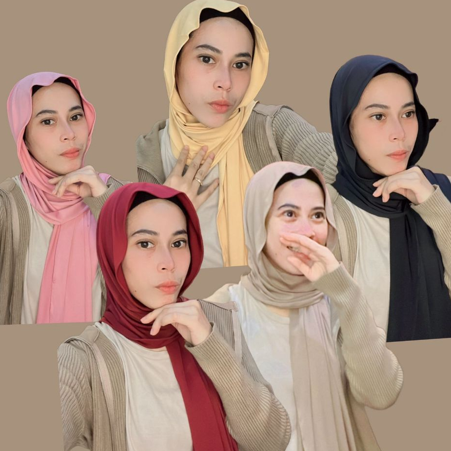 Jual Hijab Pashmina Kaos Meleyot | Shopee Indonesia
