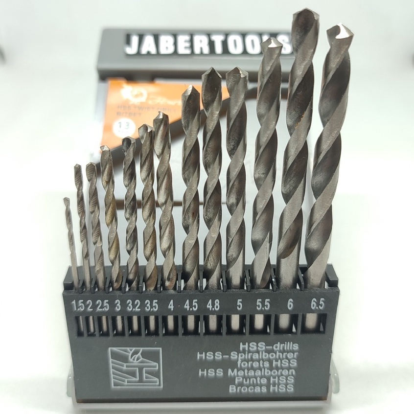 Jual FLOURISH Mata Bor Besi 13 Pcs HSS Twist Drill Bits 1.5 - 6.5mm ...