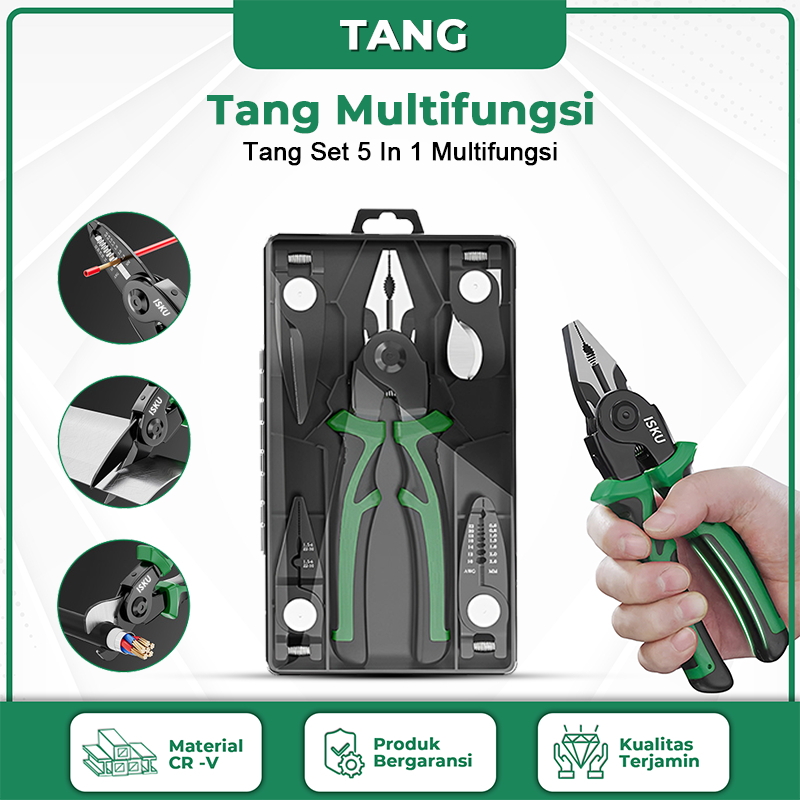 Jual ISKU Tang Multifungsi 5 IN 1 Tang Kombinasi Jepit Potong Seng ...