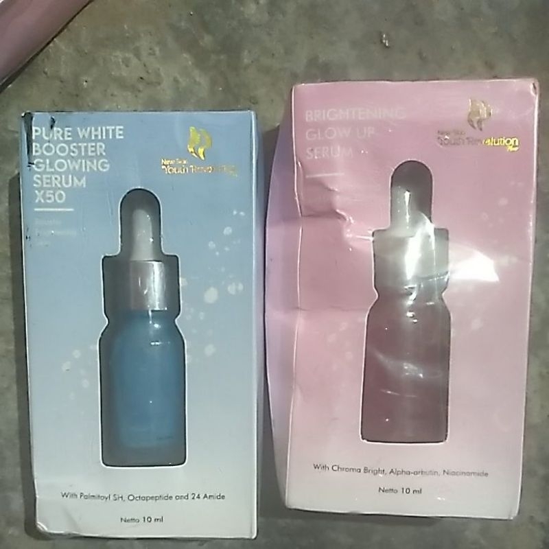 Jual pure white booster glowing serumx50/glow up serum 10ml | Shopee ...