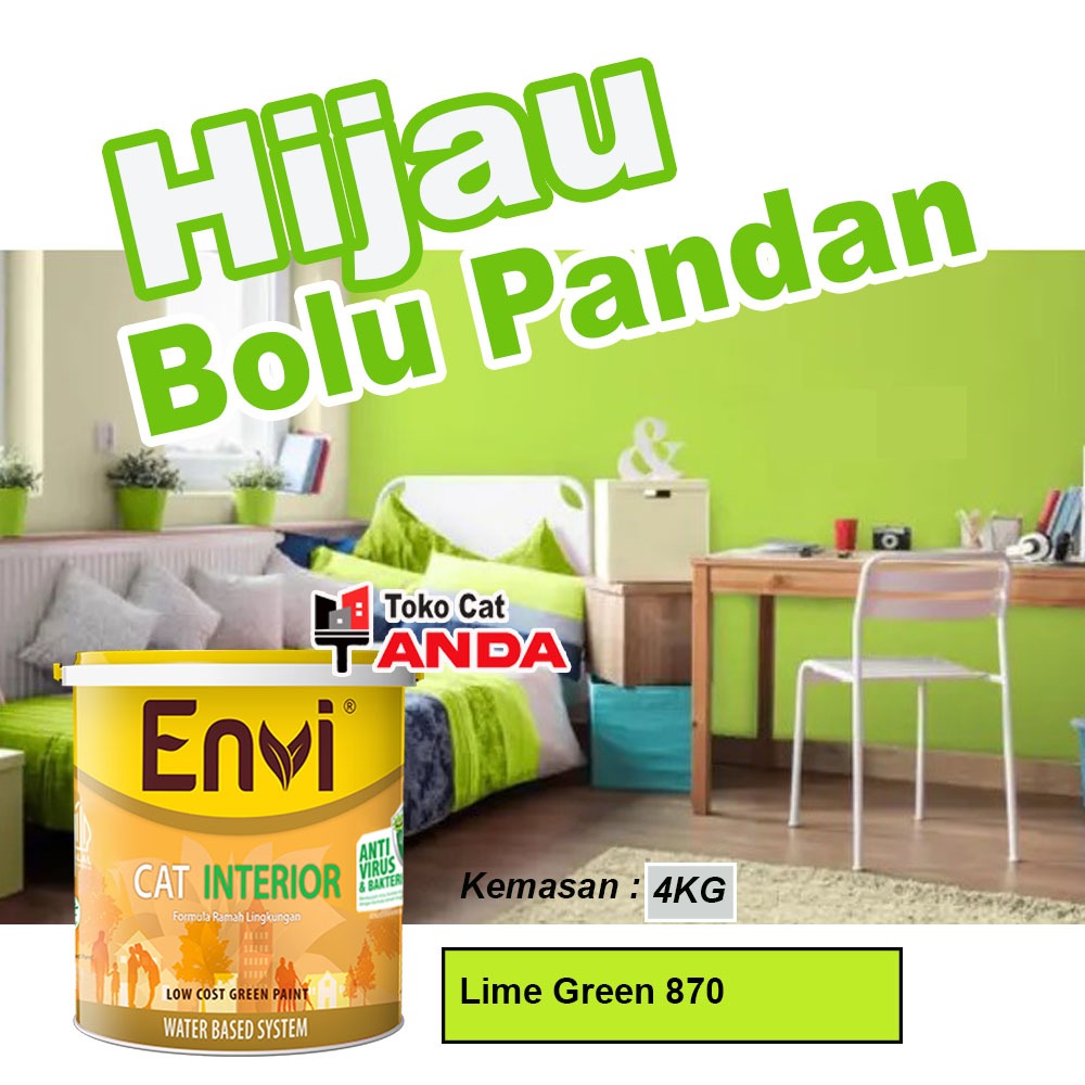 Jual Cat Hijau BOLU PANDAN - Cat Tembok HIjau Galon - Cat tembok Envi ...