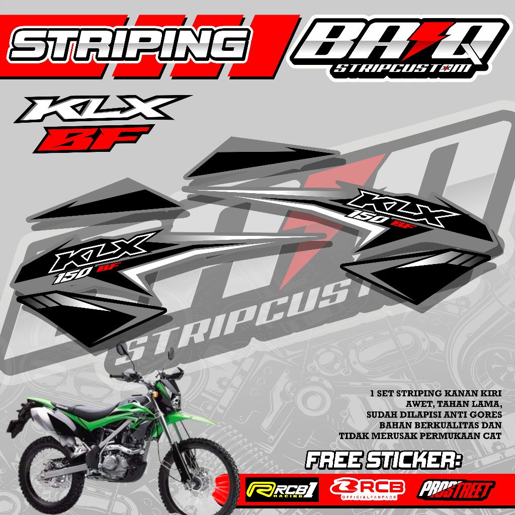 Jual STICKER STRIPING KLX BF - STICKER STRIPING KLX BF MOTIF RACING ...