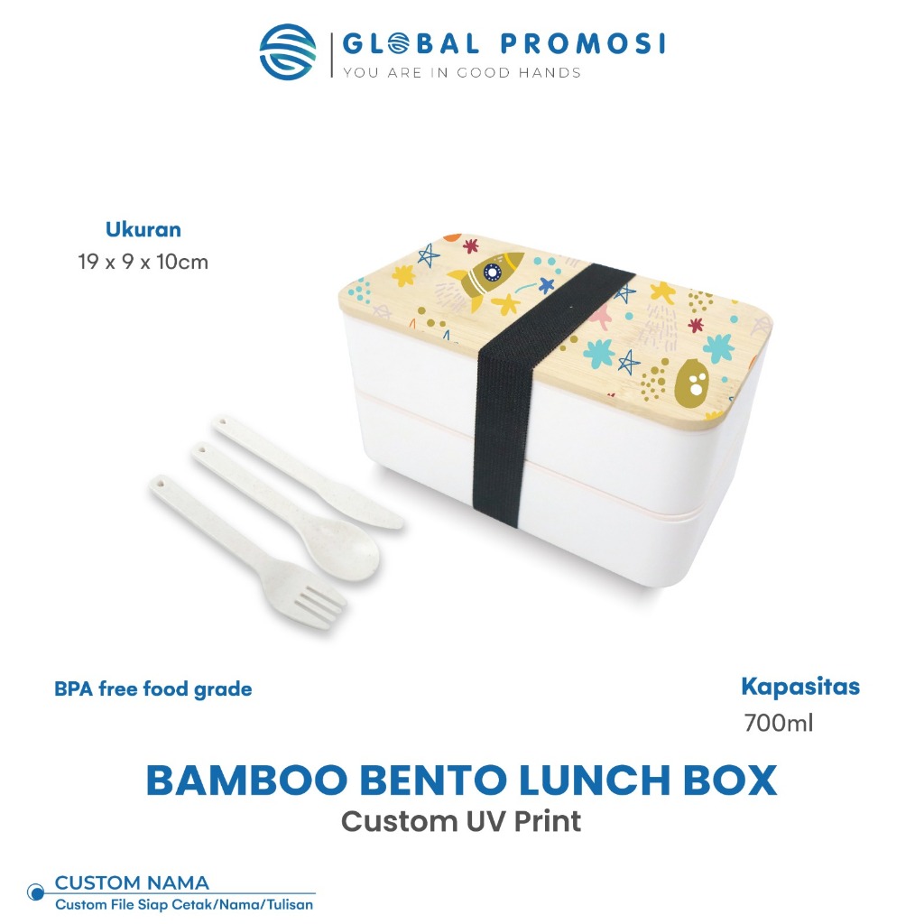 Jual Custom Uv Print Japanese Bamboo Bento Lunch Box / Kotak Tempat ...