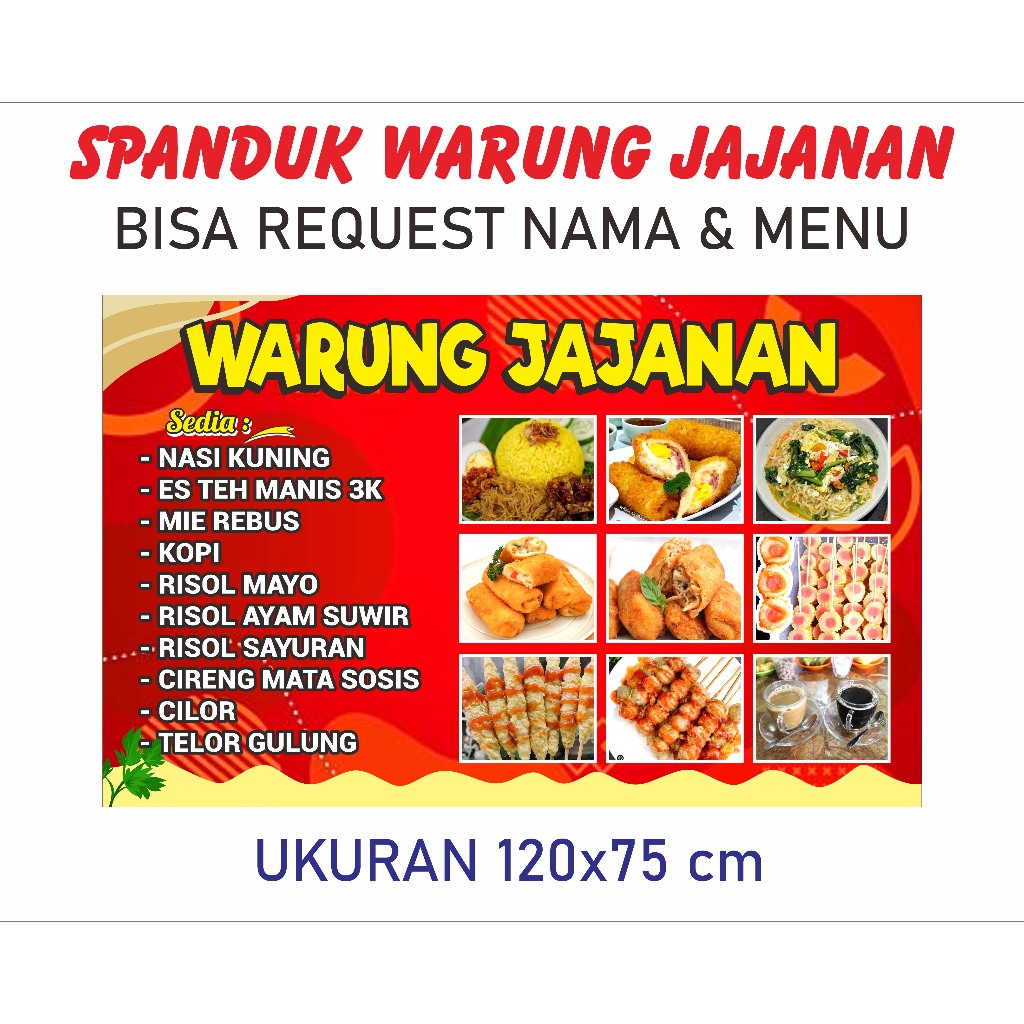 Jual Spanduk WArung Jajanan_Banner Aneka Jajanan | Shopee Indonesia