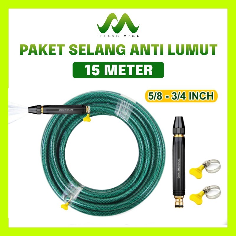 Jual MEGA Paket Selang Air 15 Meter Selang Air Benang Anti Lumut Dengan ...