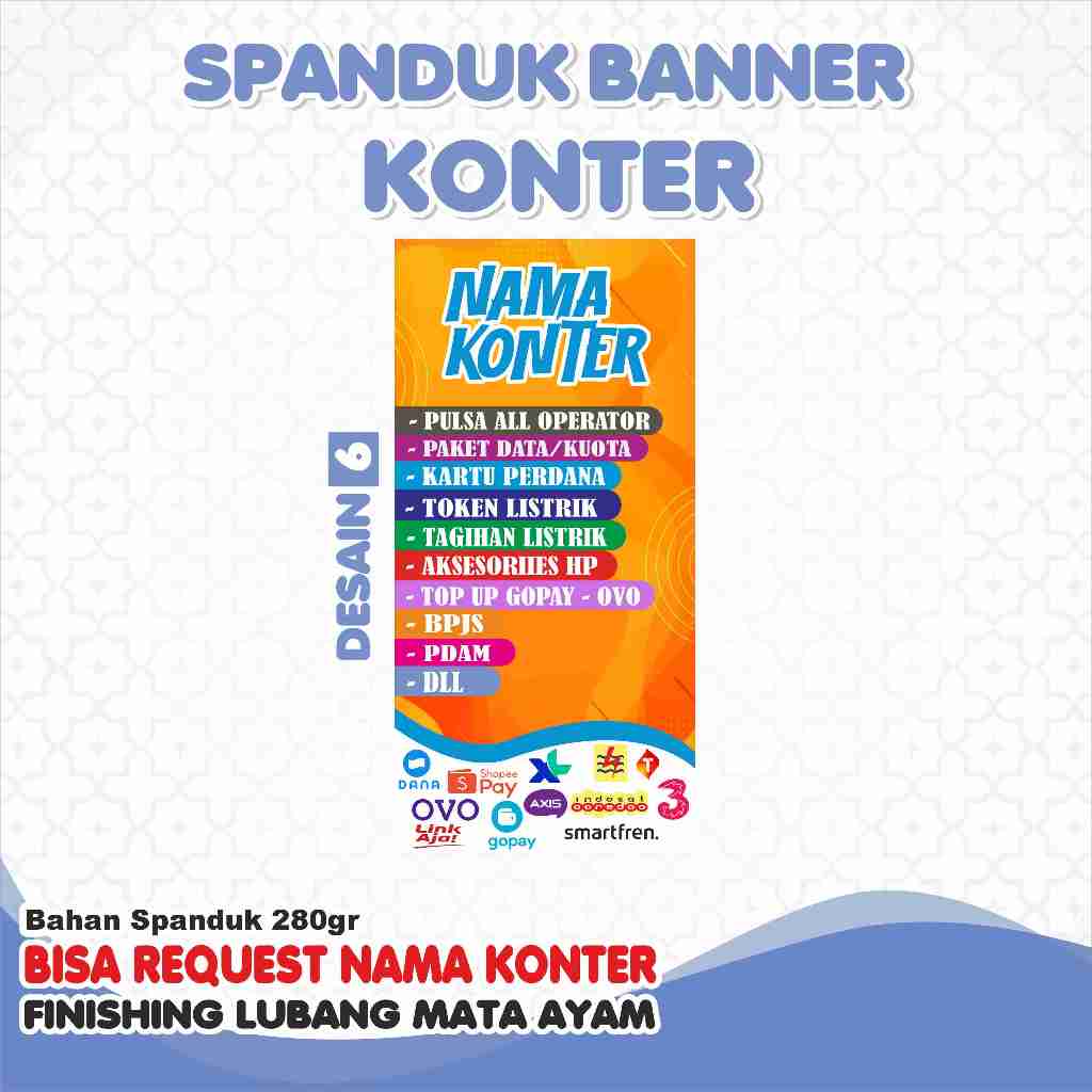 Jual Spanduk Banner Konter / Banner Konter / Aksesoris Konter Bisa ...