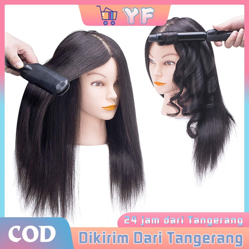 Jual Manekin Rambut Latihan Potong Manekin Kepala Rambut Hair Mannequin ...