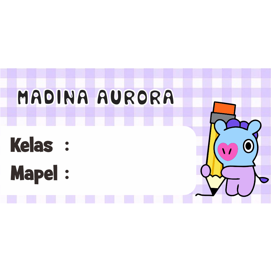 Jual (25pcs) Stiker Mata Pelajaran Stiker Mapel Custom Nama Motif ...