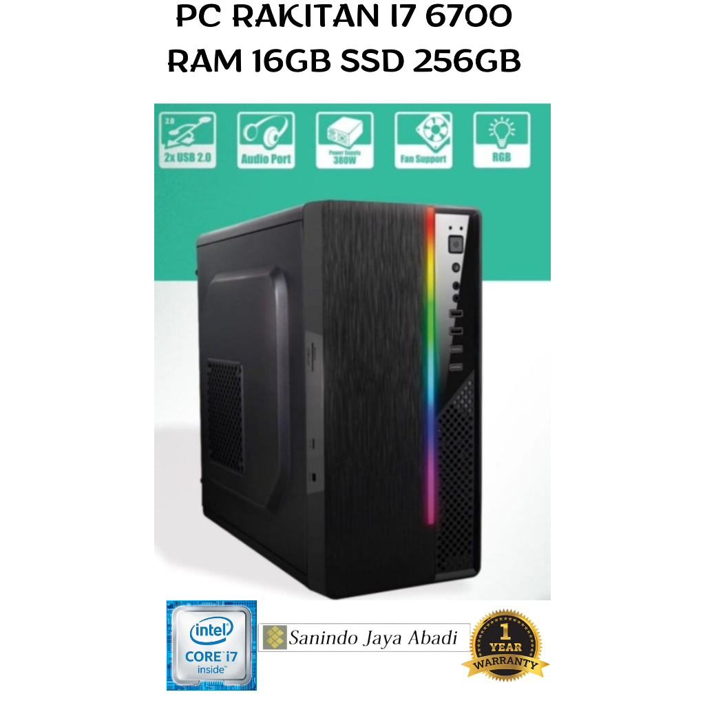 Jual PC RAKITAN INTEL CORE I7 6700 RAM 16GB SSD 256GB MOBO H110 NEW GARANSI 1 TAHUN | Shopee ...