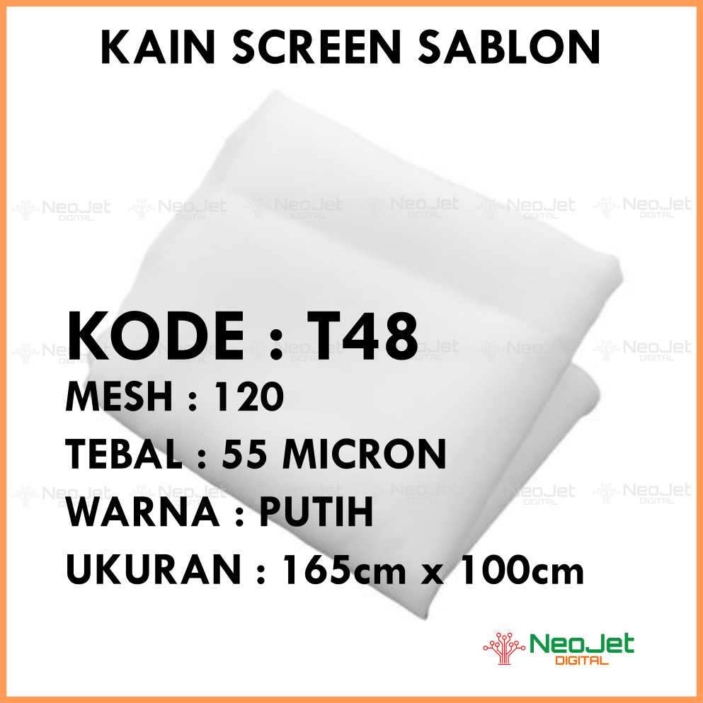 Jual Kain Screen Sablon Manual T48 Putih Lebar 165 cm Mesh 120 tebal 55 ...