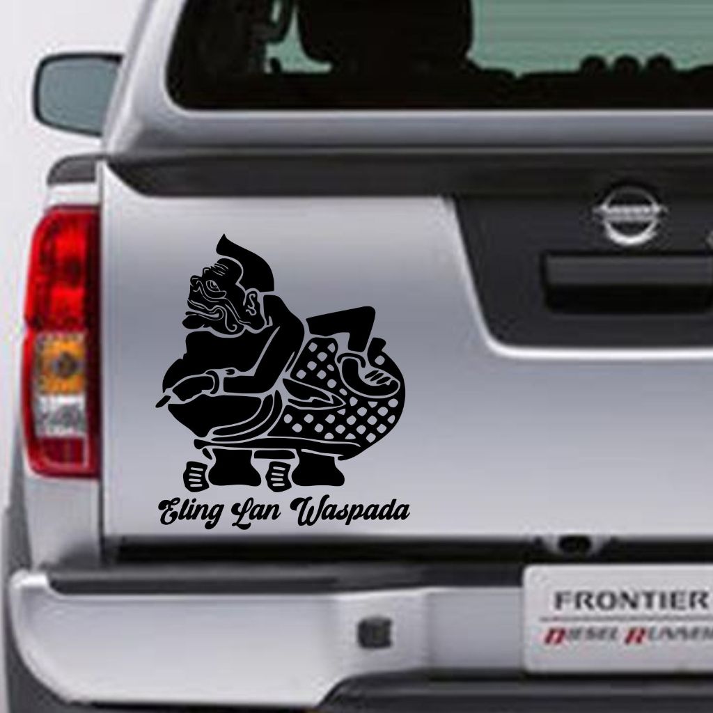Jual stiker mobil cutting sticker wayang semar eling lan waspada bagasi ...
