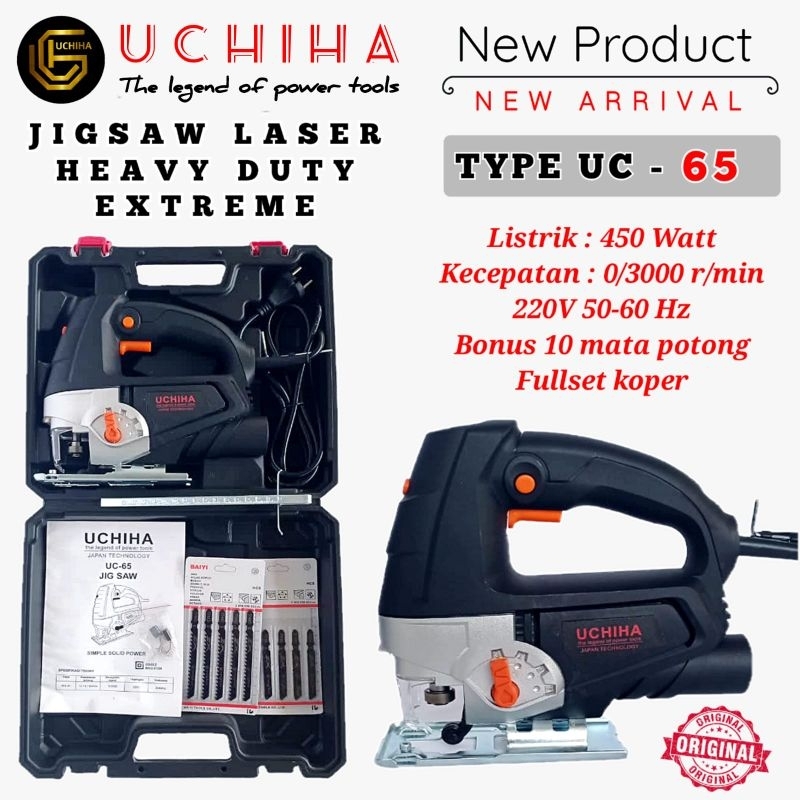 Jual MESIN Jigsaw Gergaji Kayu Potong Triplek KAYU BESI UCHIHA 65 MM ...