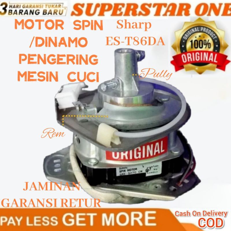 Jual Motor Spin Sharp/Dinamo Pengering Mesin Cuci ES-T86DA fullset | Shopee Indonesia