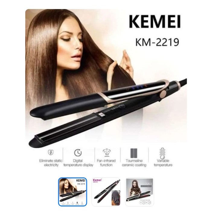 Jual KEMEI Catokan Rambut Professional KM 2219 Infrared 2in1 Lurus dan ...
