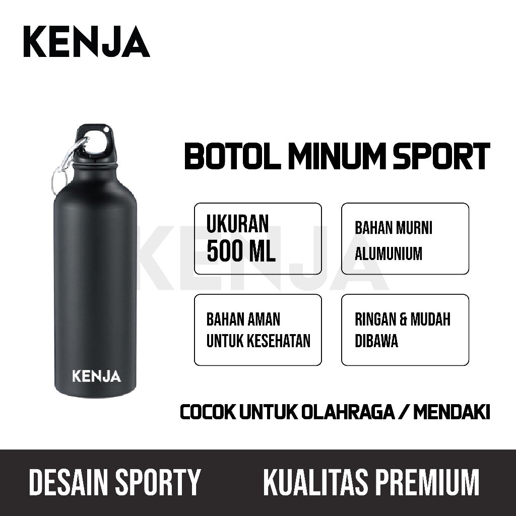 Jual KENJA Botol Minum Sport Botol Olahraga Gym Tumbler 500ml Aluminium ...