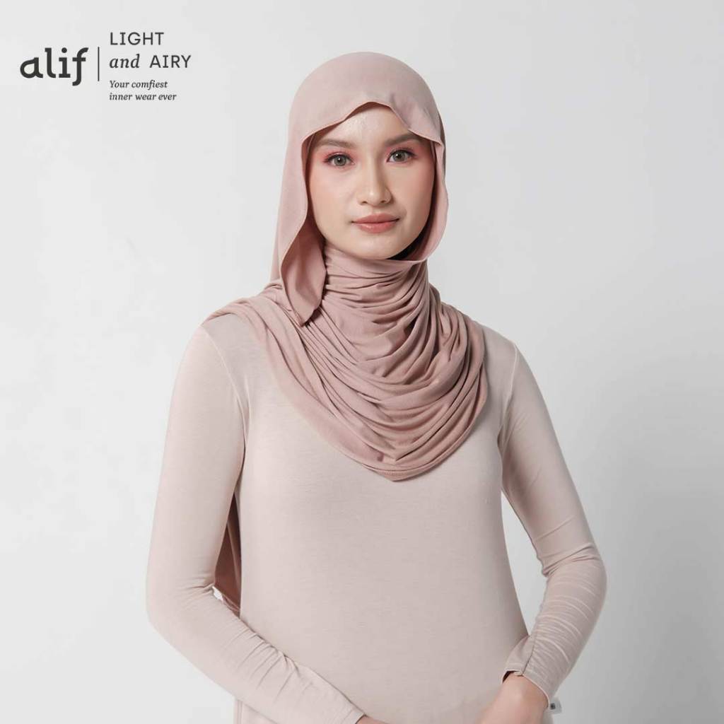 Jual Alif Modern Wear - Aasfa Pashmina Spandex - Brown | Shopee Indonesia