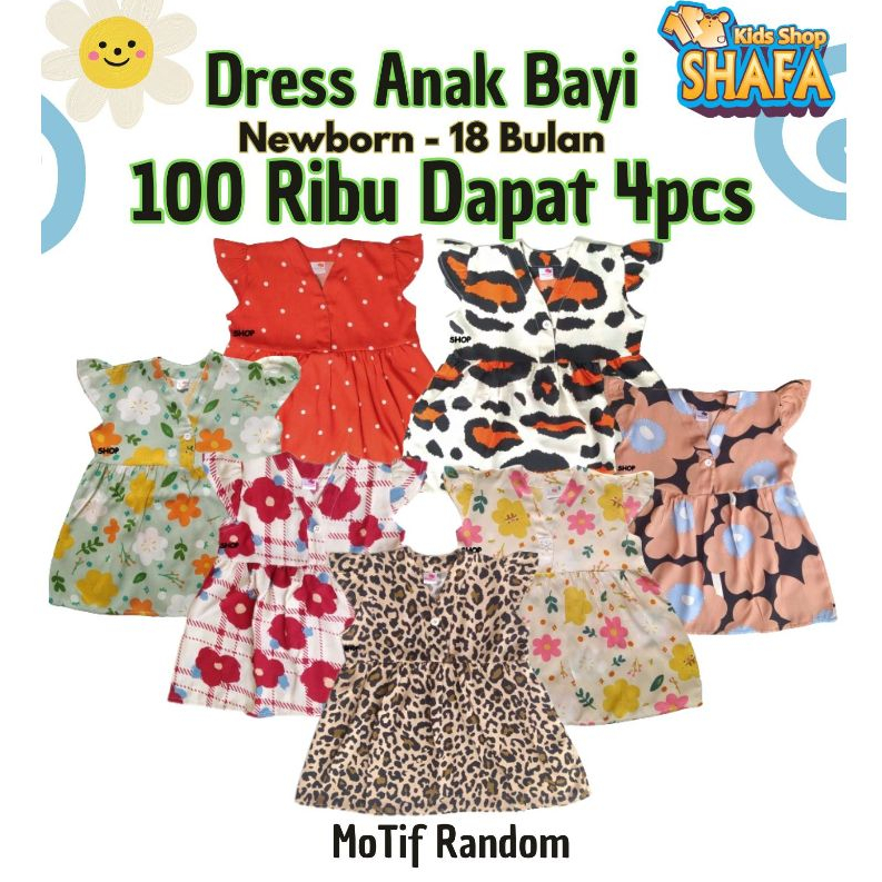 Jual DRESS BAYI USIA NEWBORN -18 BULAN 100RIBU 4PCS TERLARIS / BAHAN ...