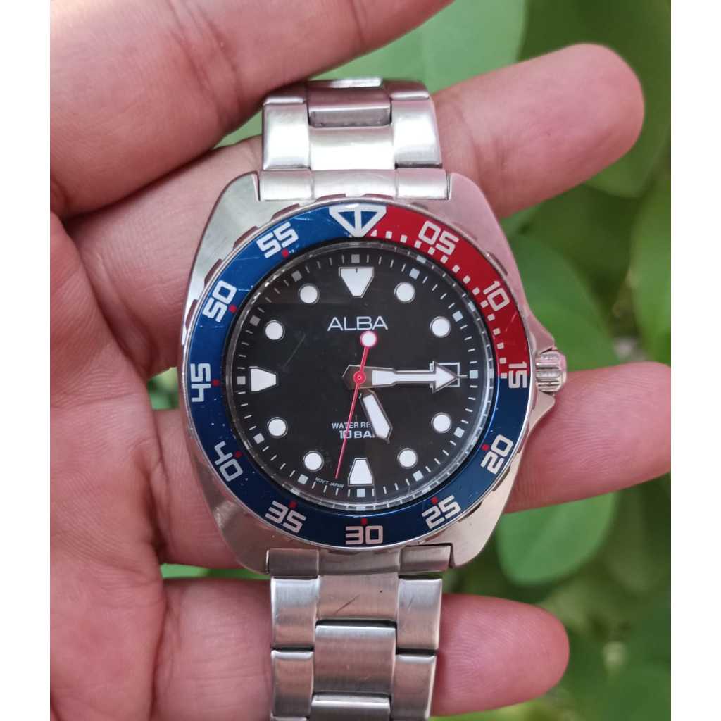 Jual Jam Tangan ALBA Active Sport Turtle Pepsi Black Dial | Shopee ...