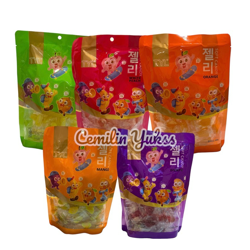 Jual TYL Baopi Gummy 300g Permen Lunak Kupas Rasa Orange Peach Mangga ...