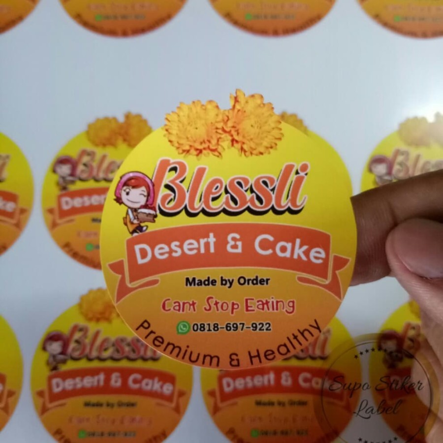 Jual Cetak Sticker Label Kemasan Makanan | Sticker Logo Bulat Vinil ...