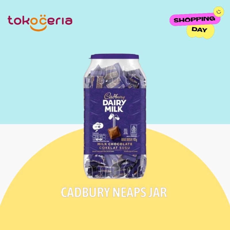 Jual CADBURY DAIRY MILK COKELAT NEAPS JAR ISI 90PCS 405 GRAM | Shopee ...