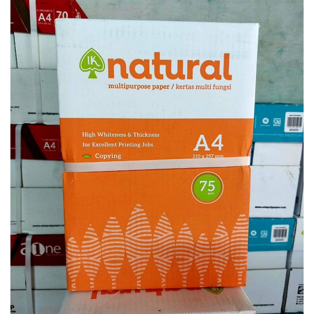 Jual Kertas HVS A4 75 gr 75 gsm 70gram NATURAL (GOJEK) | Shopee Indonesia