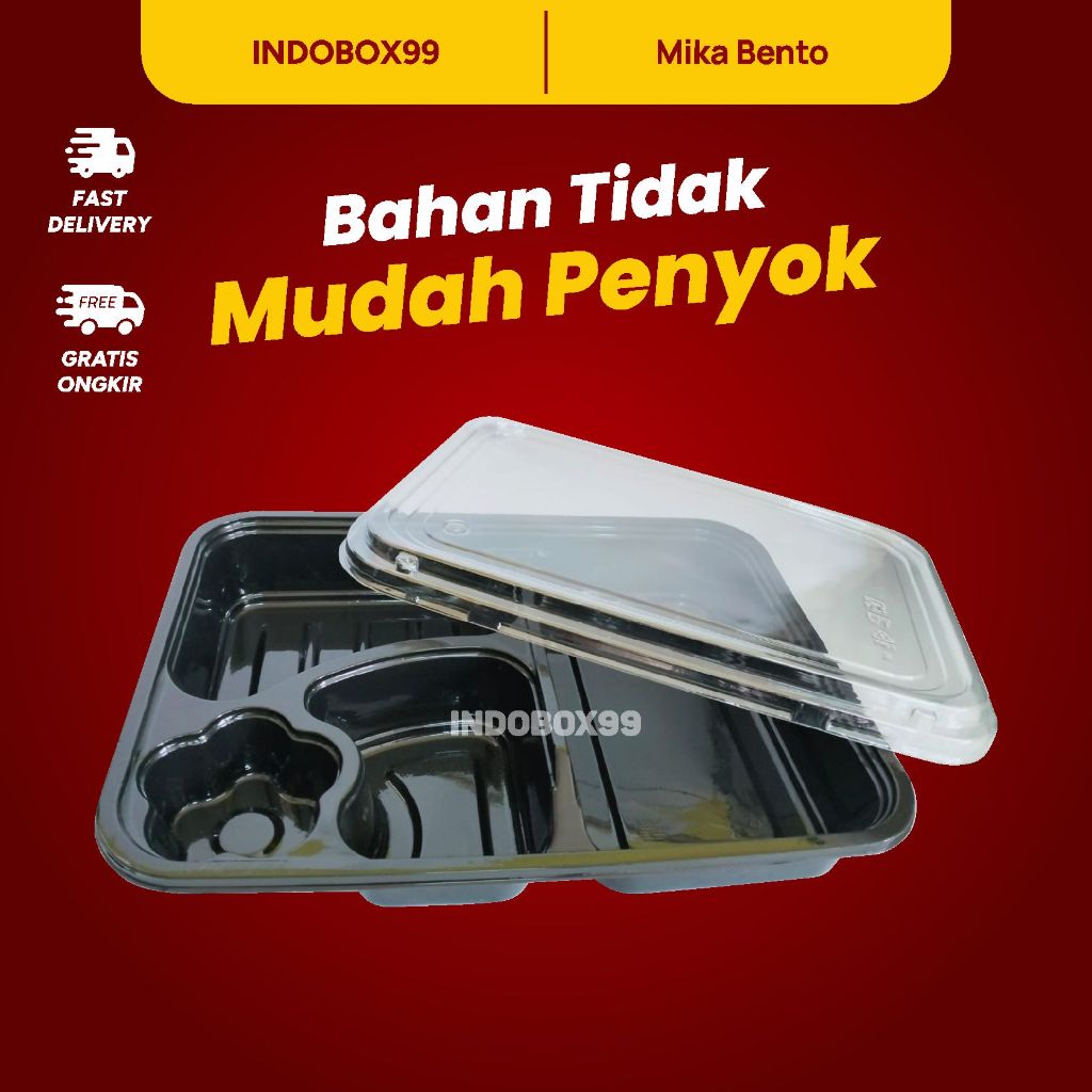 Jual Mika Bento Box Makanan Tray Sekat Isi 50 Set Hemat + tutup By ...