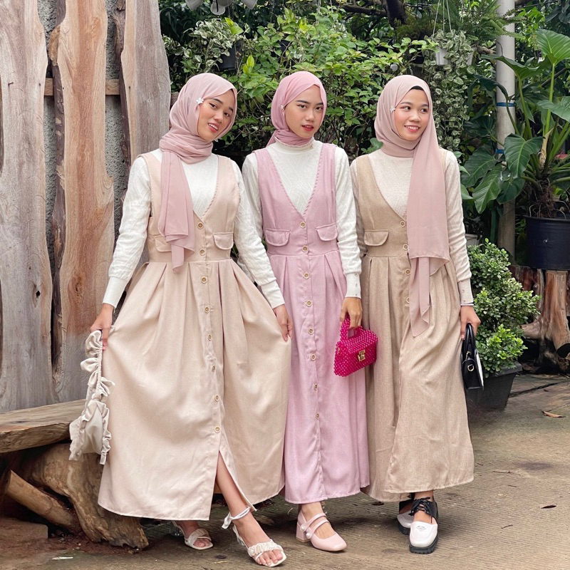 Jual ZERLINA OVERALL DRESS WANITA ALA KOREA GAMIS PREMIUM REMAJA ...