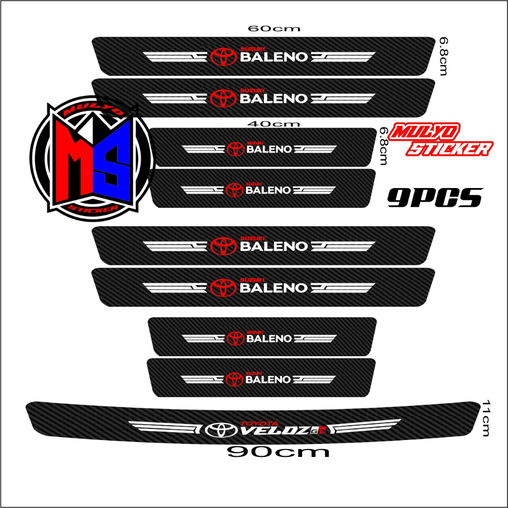 Jual stiker kartbon 3d mobil suzuki baleno sticker sill plate pelindung ...