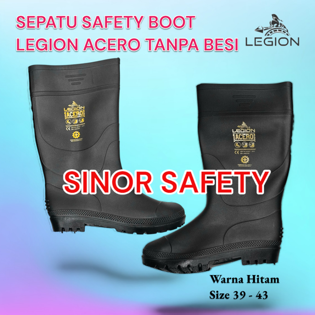 Jual Sepatu Boot LEGION ACERO NON BESI Sepatu SAFETY Boot Legion UJUNG ...