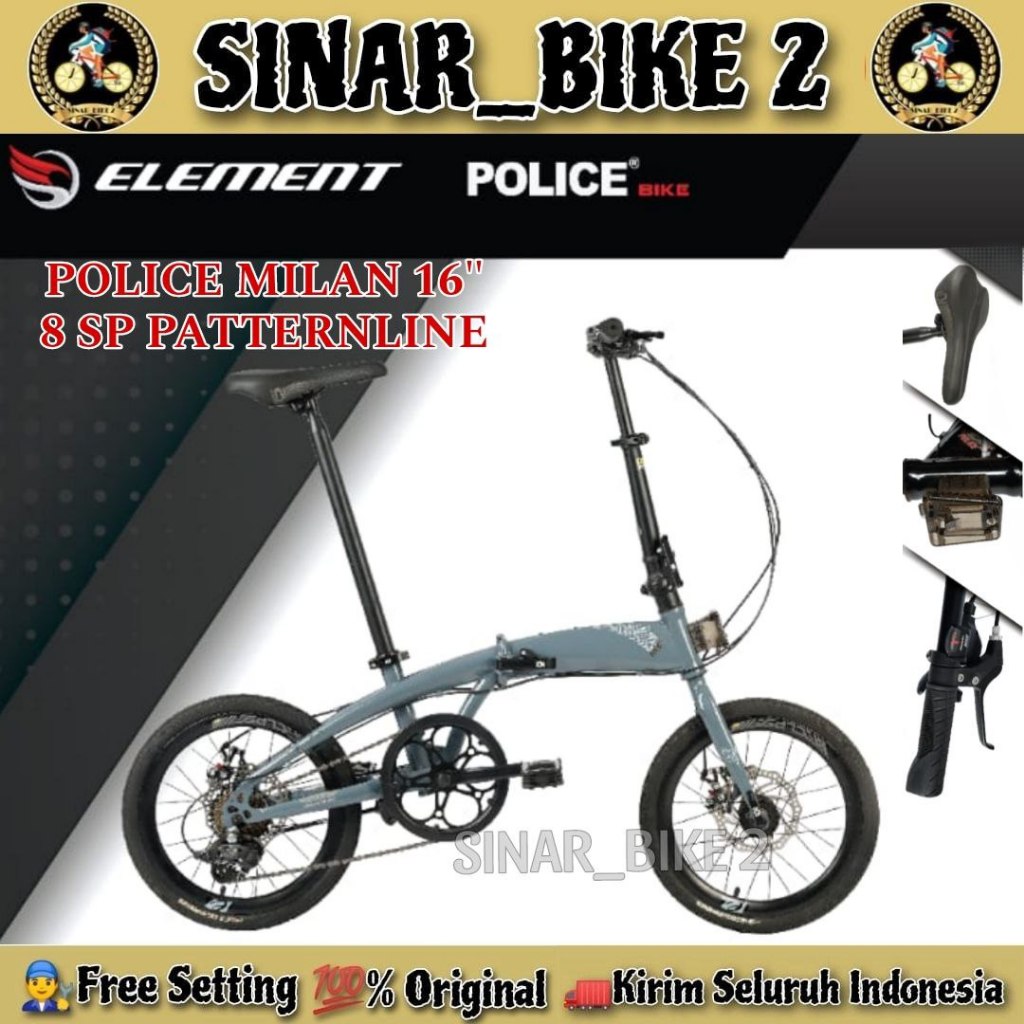 Jual Sepeda Lipat ELEMENT Police Milan Ukuran 16 Inch Steel 8 Speed ...