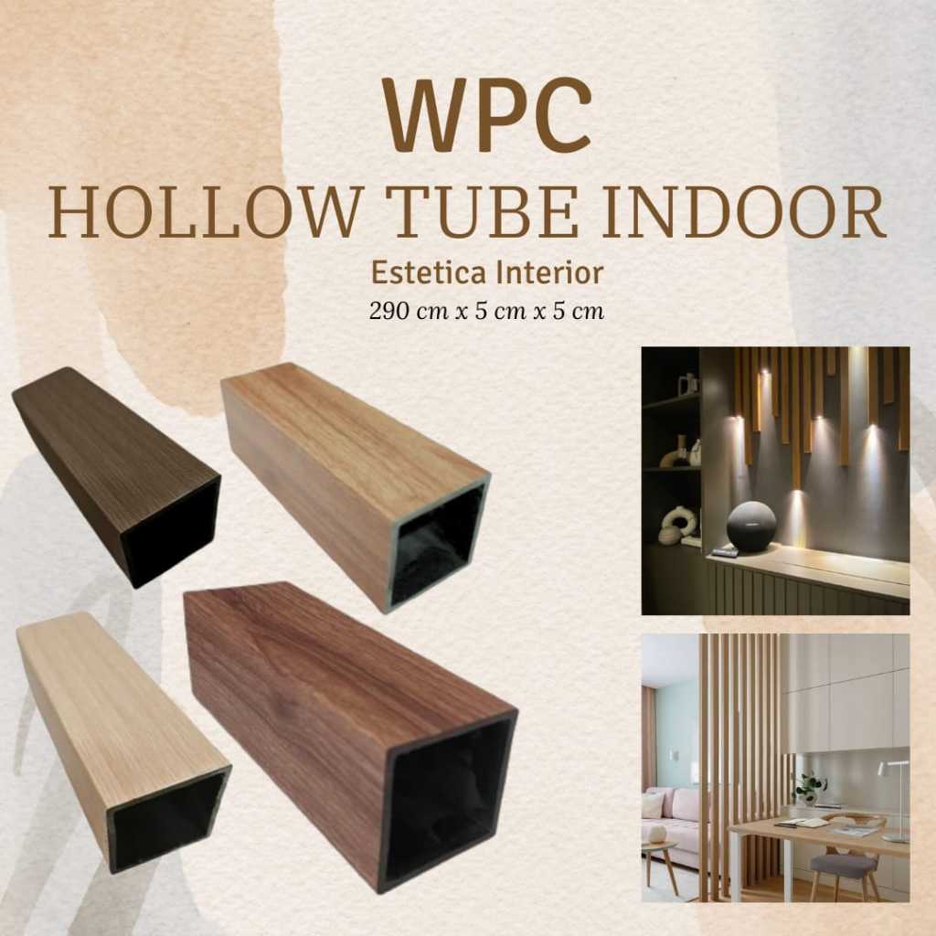 Jual WPC Hollow Tube Partisi Kisi Kisi Square Indoor Ukuran 5x5 cm Harga Per Batang | Shopee ...