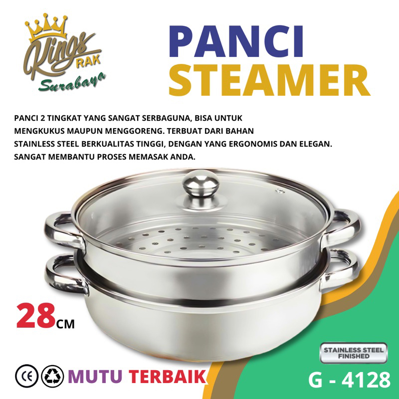 Jual GM BEAR PANCI STEAMER KUKUS STAINLESS 2 TINGKAT PANCI STRAMER GSF ...