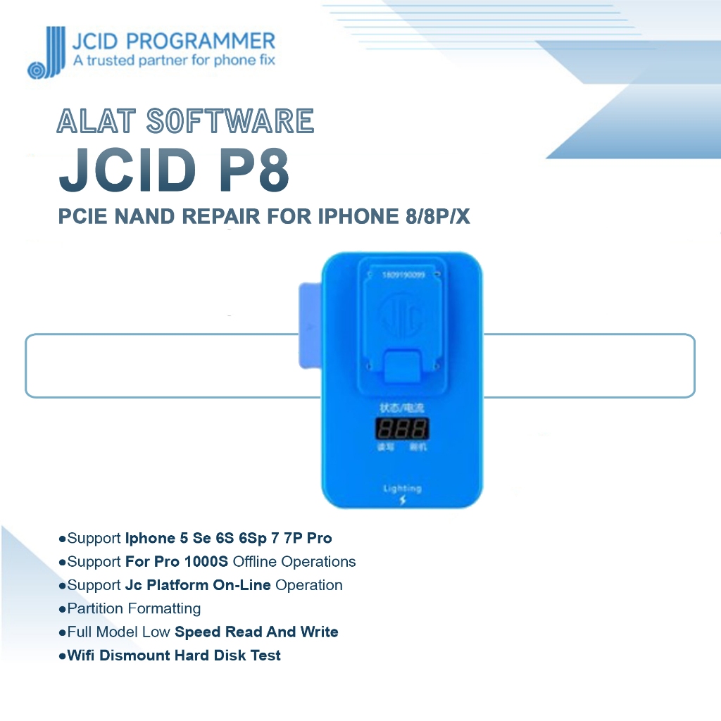 Jual ALAT SOFTWARE JC-P8 PCIE NAND REPAIR FOR IPHONE 8/8P/X ORIGINAL ...