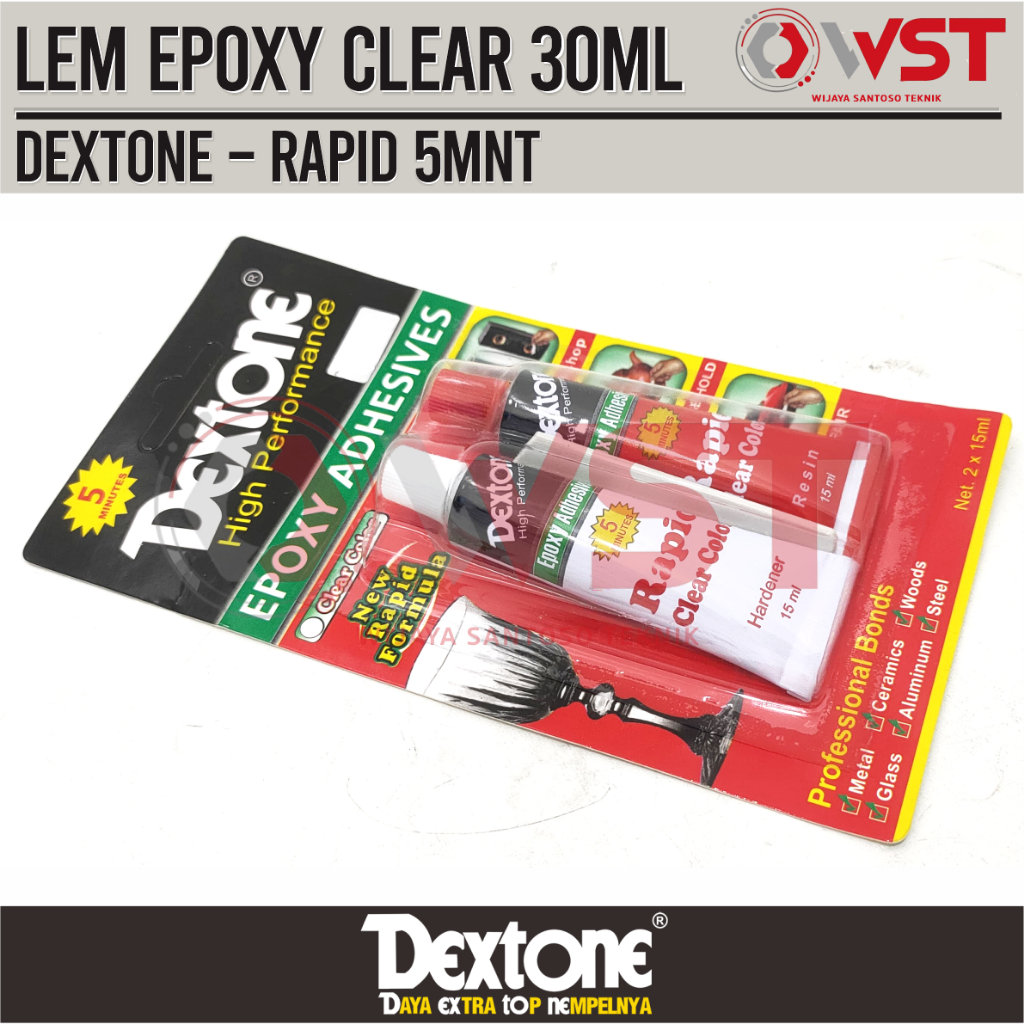 Jual Dextone Lem Epoxy Rapid 5 menit Clear 30ml / Lem Besi Resin ...