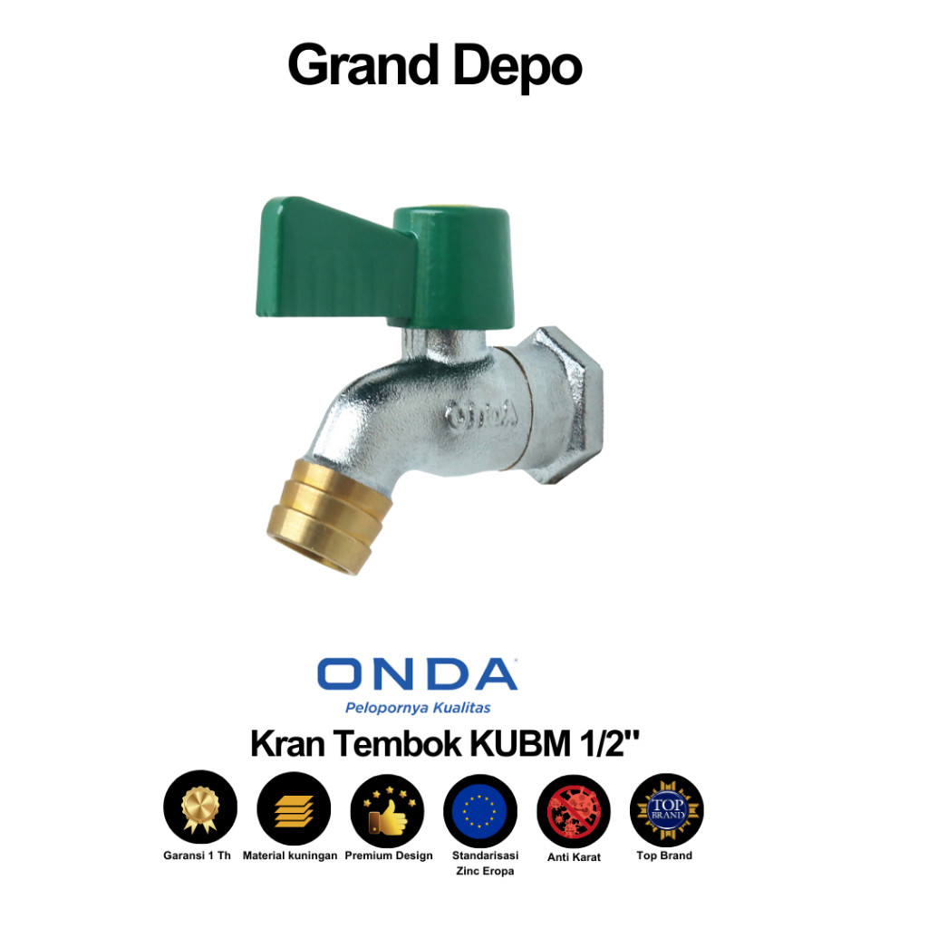 Jual Onda Kran Tembok KUBM 1/2" / Kran Tembok Onda / Kran Air Onda ...