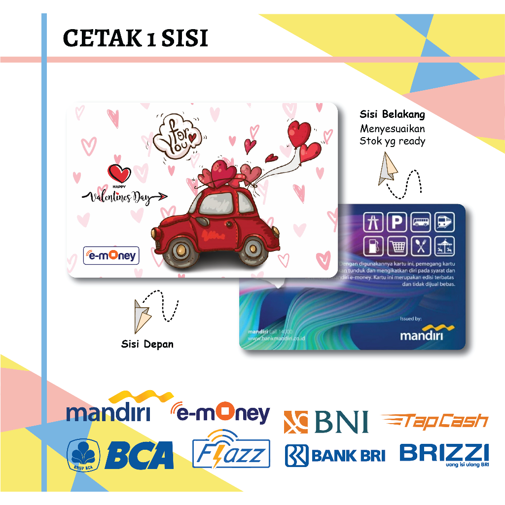 Jual KARTU EMONEY DESIGN HAPPY VALENTINE DAY MANDIRI FLAZZ BCA GEN 2 ...