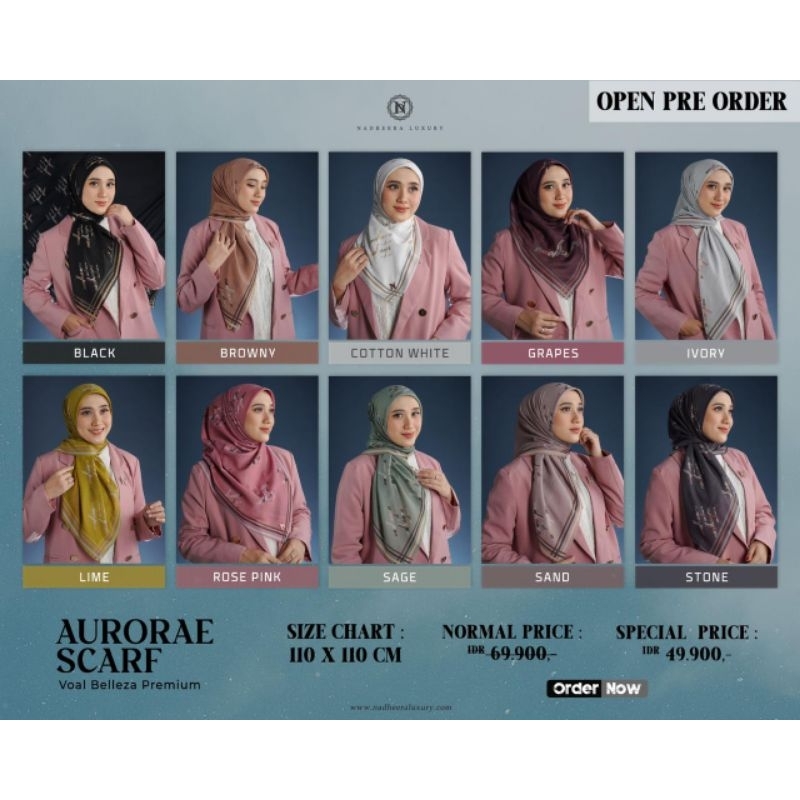Jual AUORORAE SCARF NADHEERA LUXURY PROMO | Shopee Indonesia