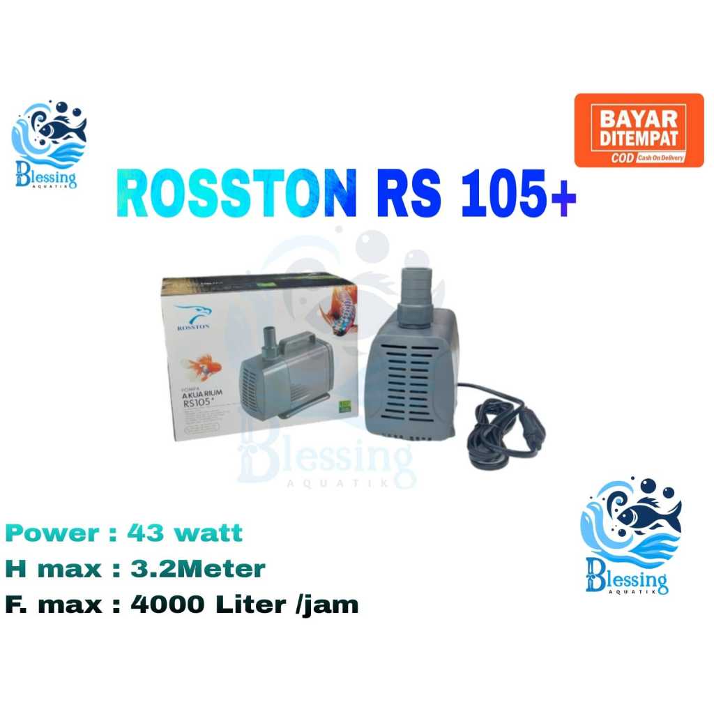 Jual Mesin pompa kolam 4000liter/h low watt - Rosston rs 105+ | Shopee ...